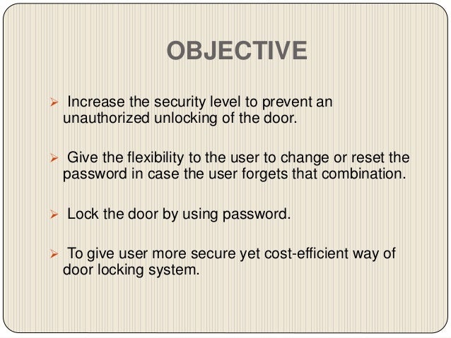 Password Based Door Locking System