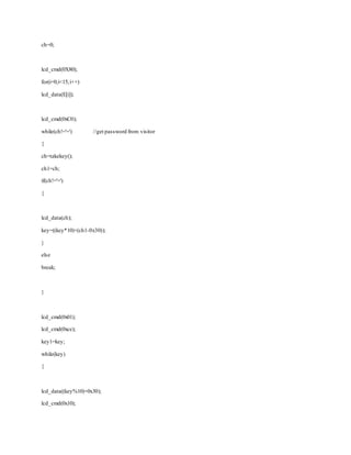 Password based door locksystem | DOCX