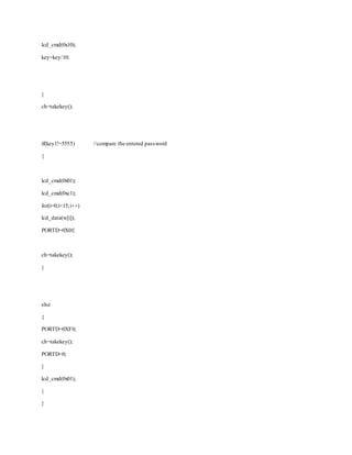 Password based door locksystem | DOCX