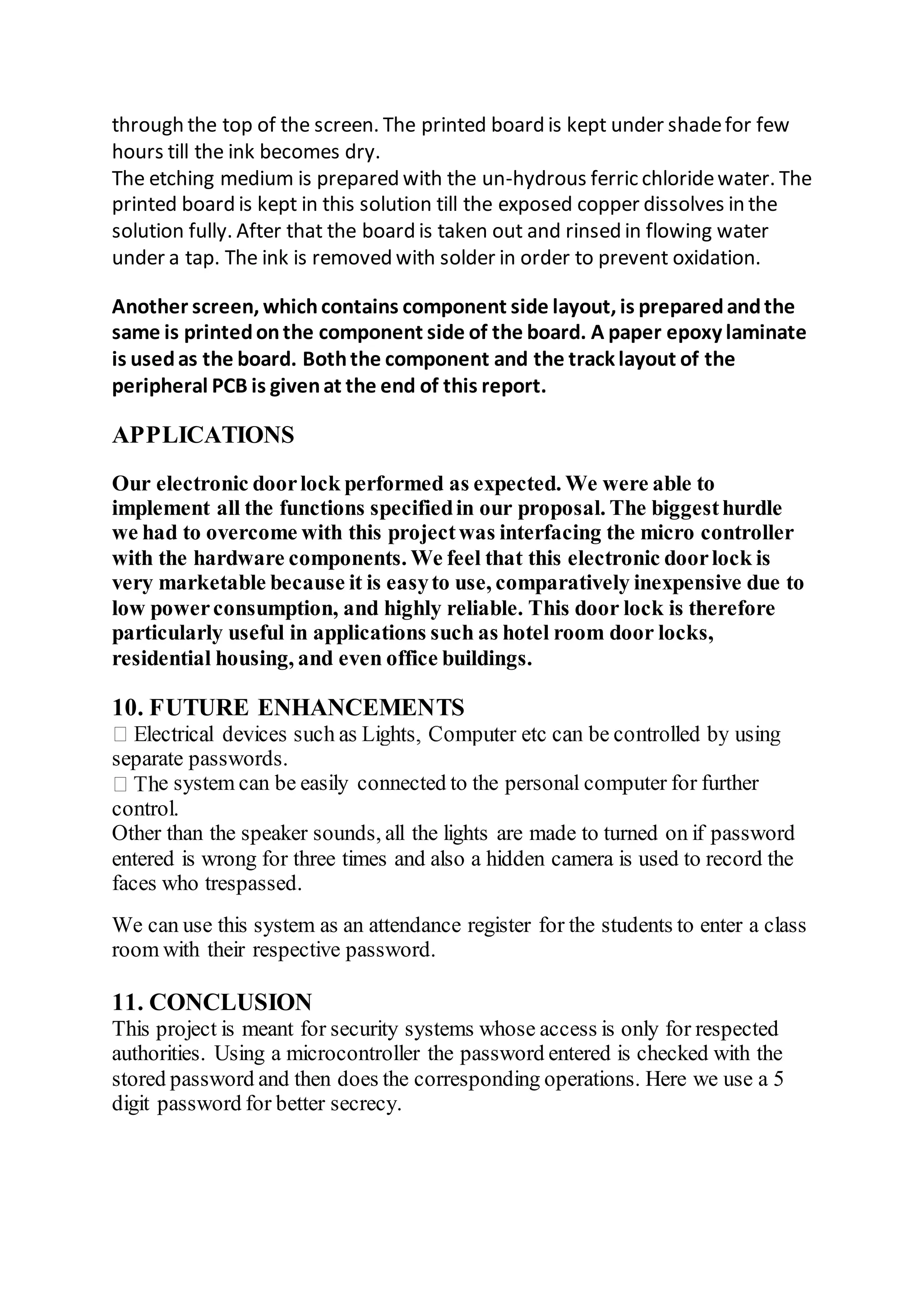 Password Based Door Lock System Using 8051 Microcontroller Final Report Docx Home Security