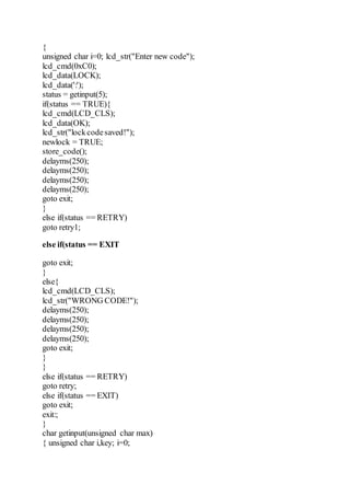 Password based door lock system using 8051 microcontroller final report ...