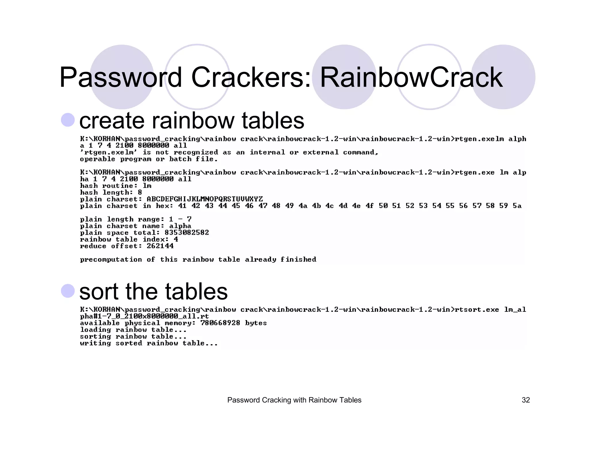 Password Cracking with Rainbow Tables | PDF