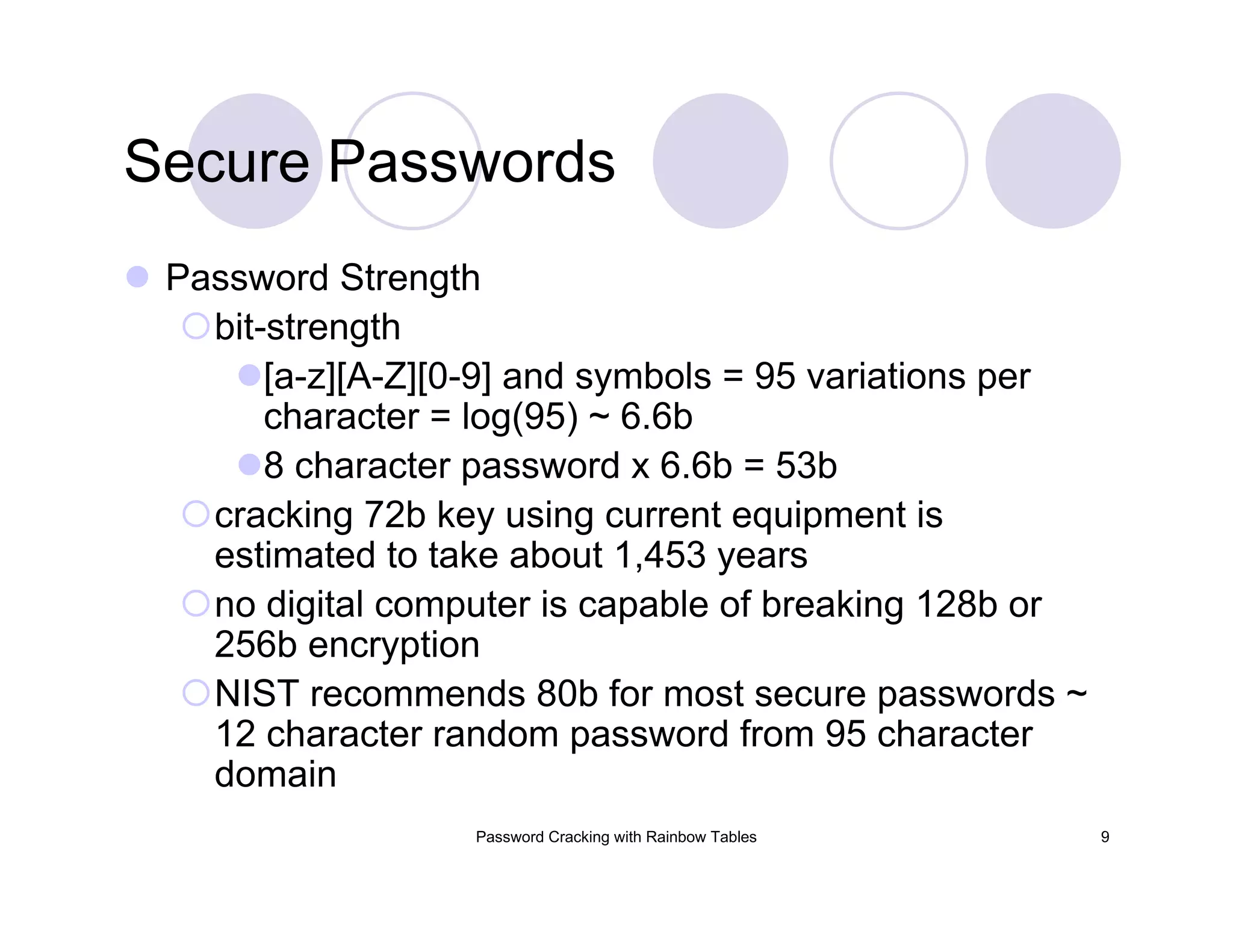 Password Cracking with Rainbow Tables | PDF