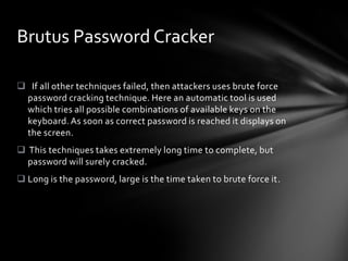 Password craking techniques | PPTX