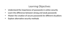 Password Importance - lesson for grade six | PPTX