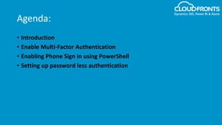 Password less auth using Azure AD | PPTX | Cloud Computing | Internet