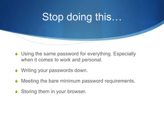 Password Management Tips | PPT