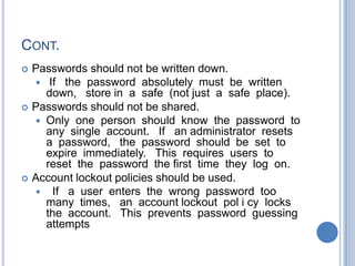 Password Policy and Account Lockout Policies | PPTX