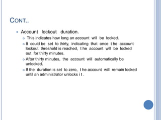 Password Policy and Account Lockout Policies | PPTX