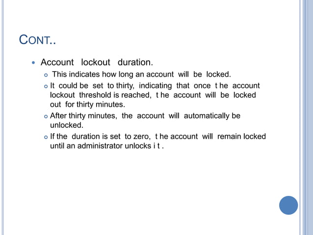 Password Policy and Account Lockout Policies | PPTX