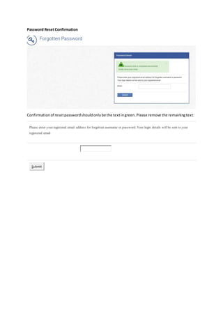 Password reset confirmation | DOCX | Email | Internet