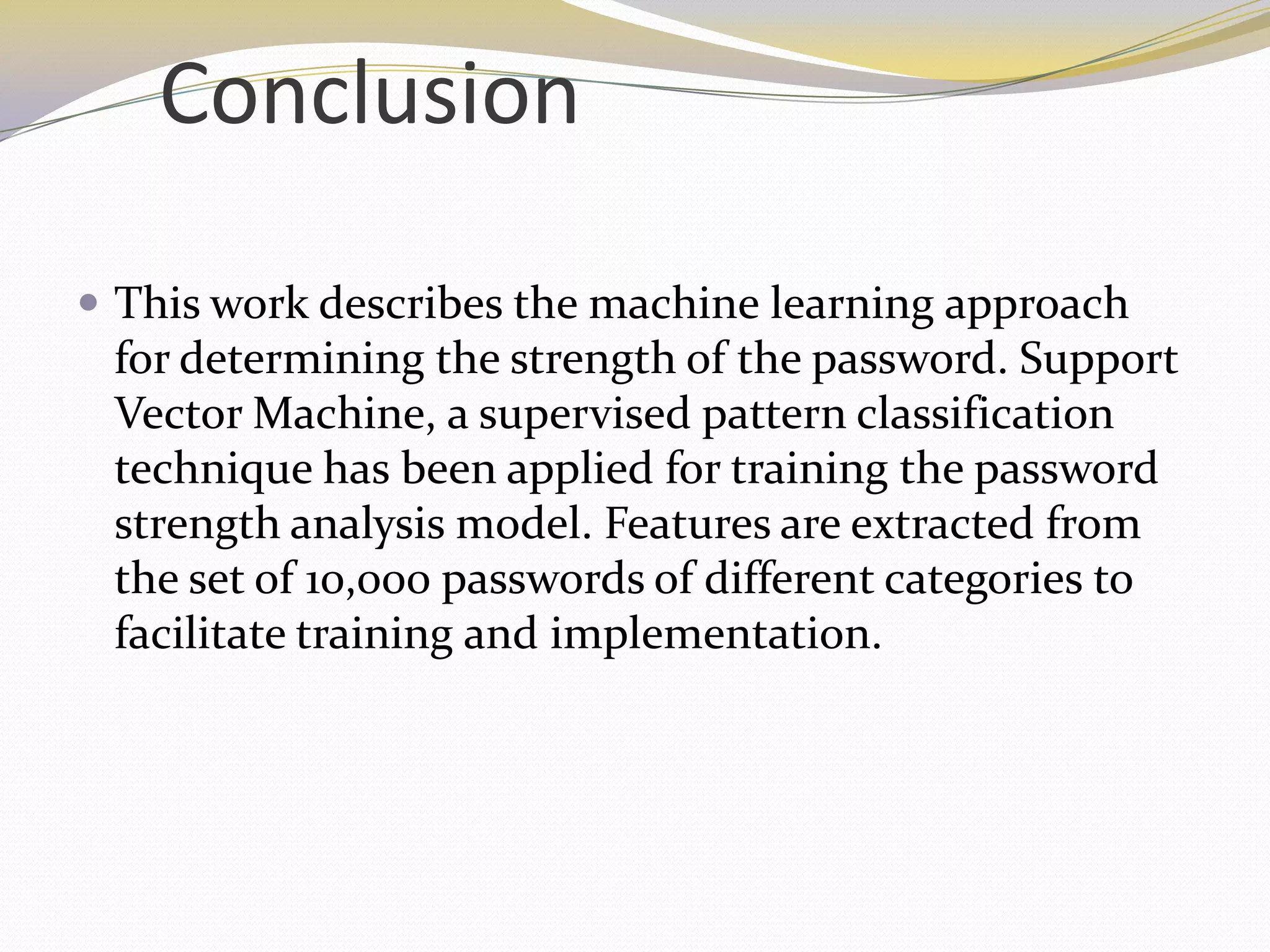Password strength svm | PPTX