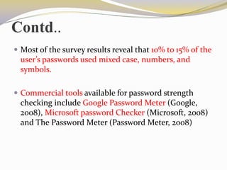 Password strength svm | PPTX