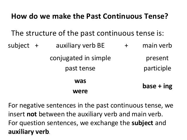 Past continuous tense
