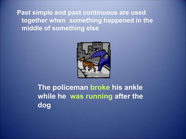 Lección para identificar las reglas del pasado continuo | PPT