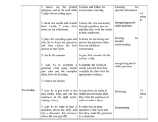 Past events- listening lesson plan | DOCX | Homework and Study | Education