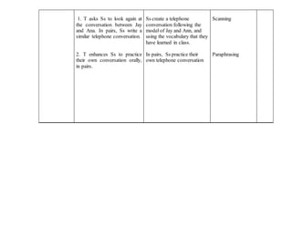 Past events- listening lesson plan | DOCX | Homework and Study | Education