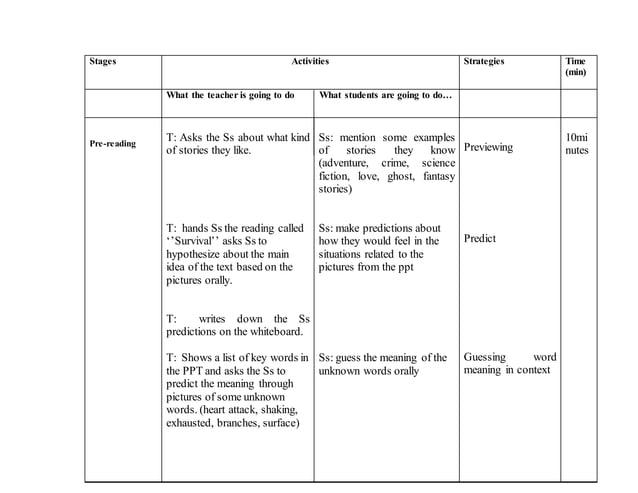 Past events-reading lesson plan | DOCX