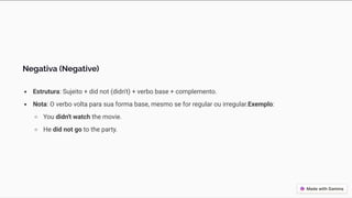 Simpe Past Tense - como se forma o passado simples in English | PPT