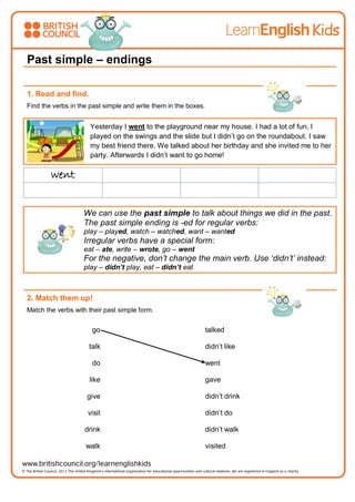 Past simple-worksheets 1 | PDF
