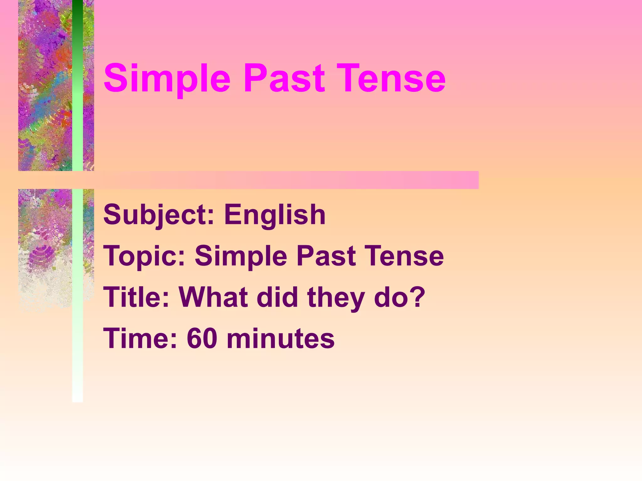 Past tense | PPT