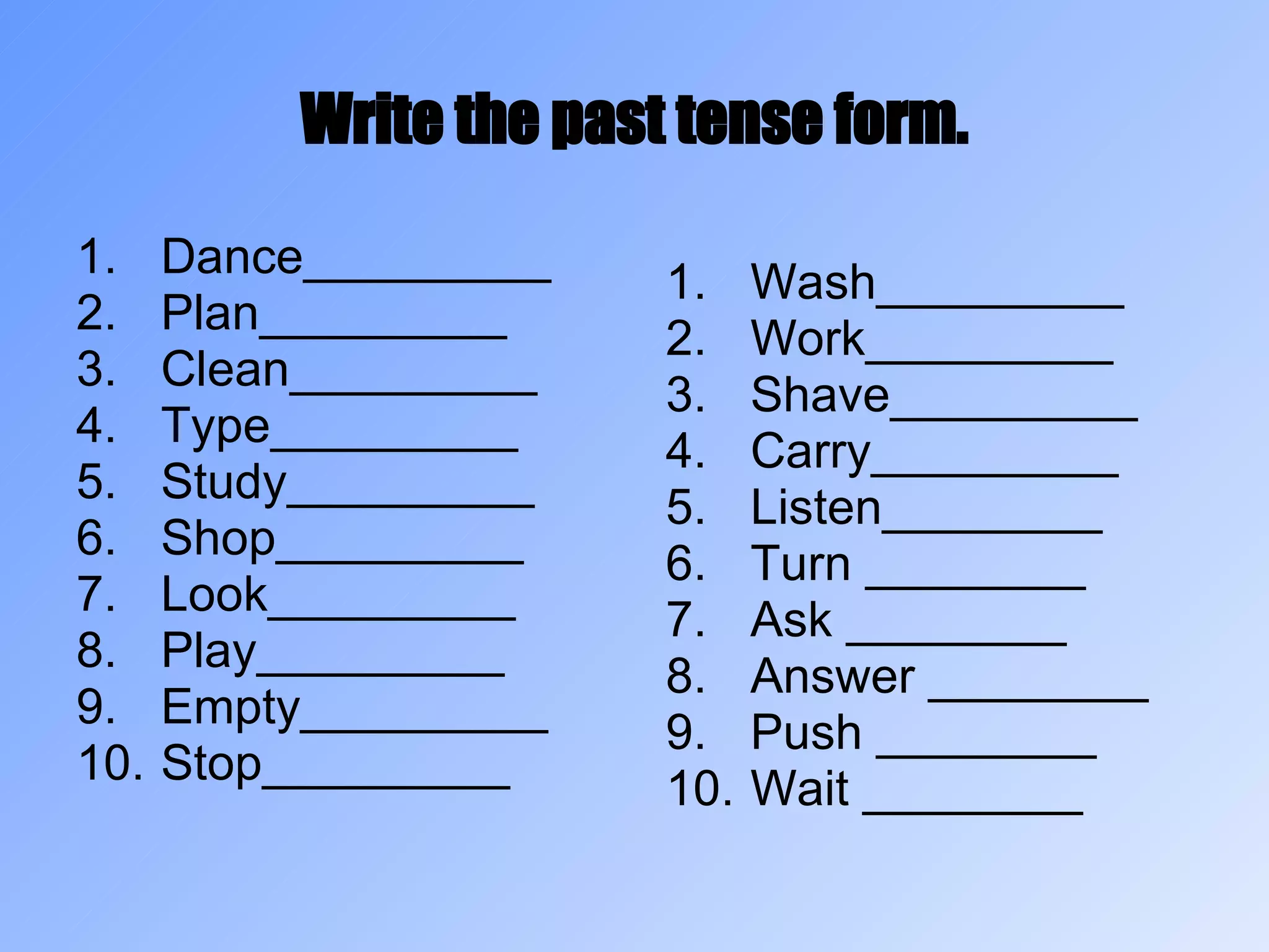 past tense | PPT