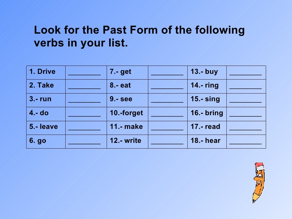 Past Tense past-tense