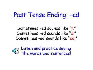 Past Tense Ending -ed | PPT