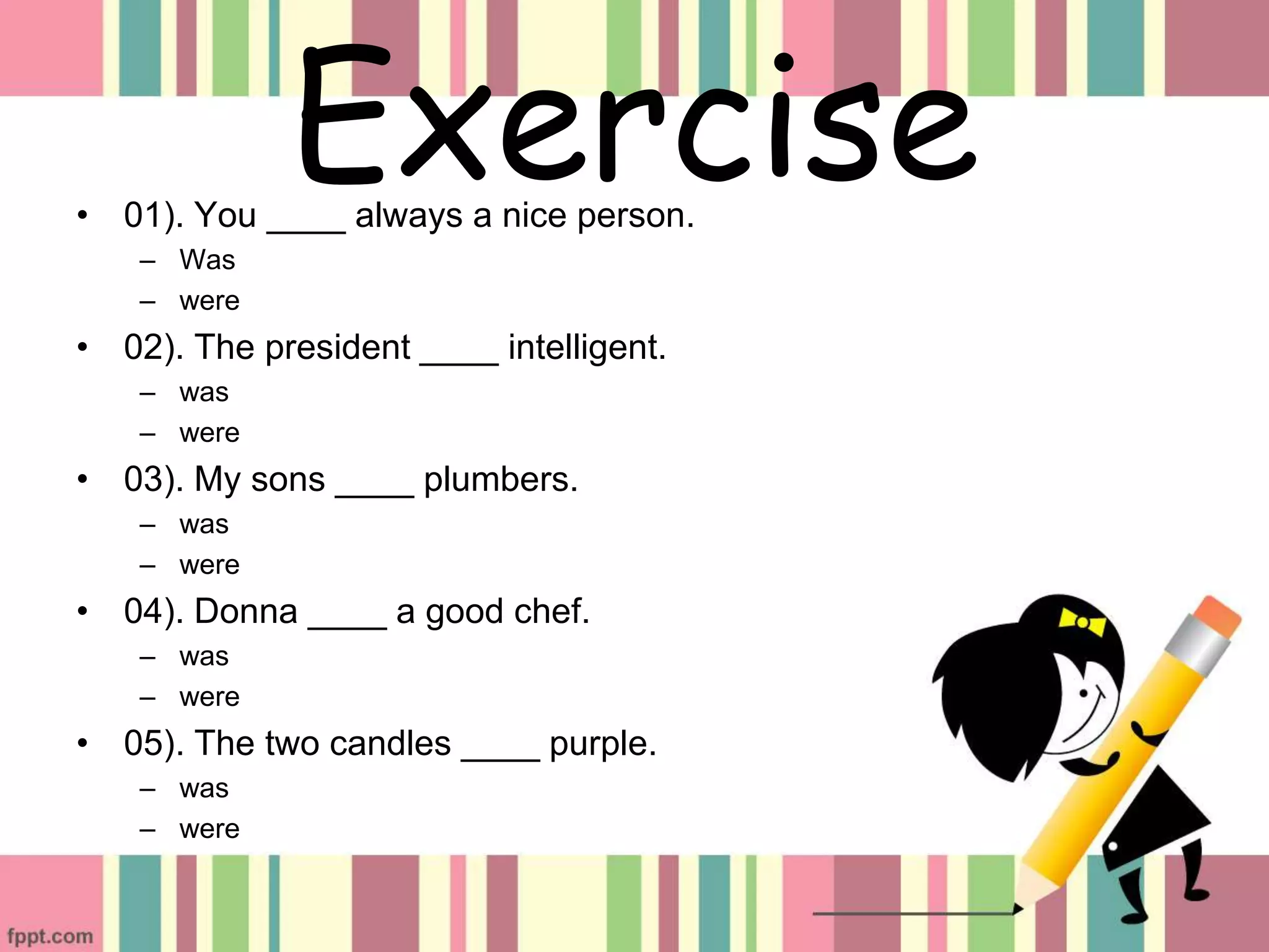 Past tense verb to be | PPTX