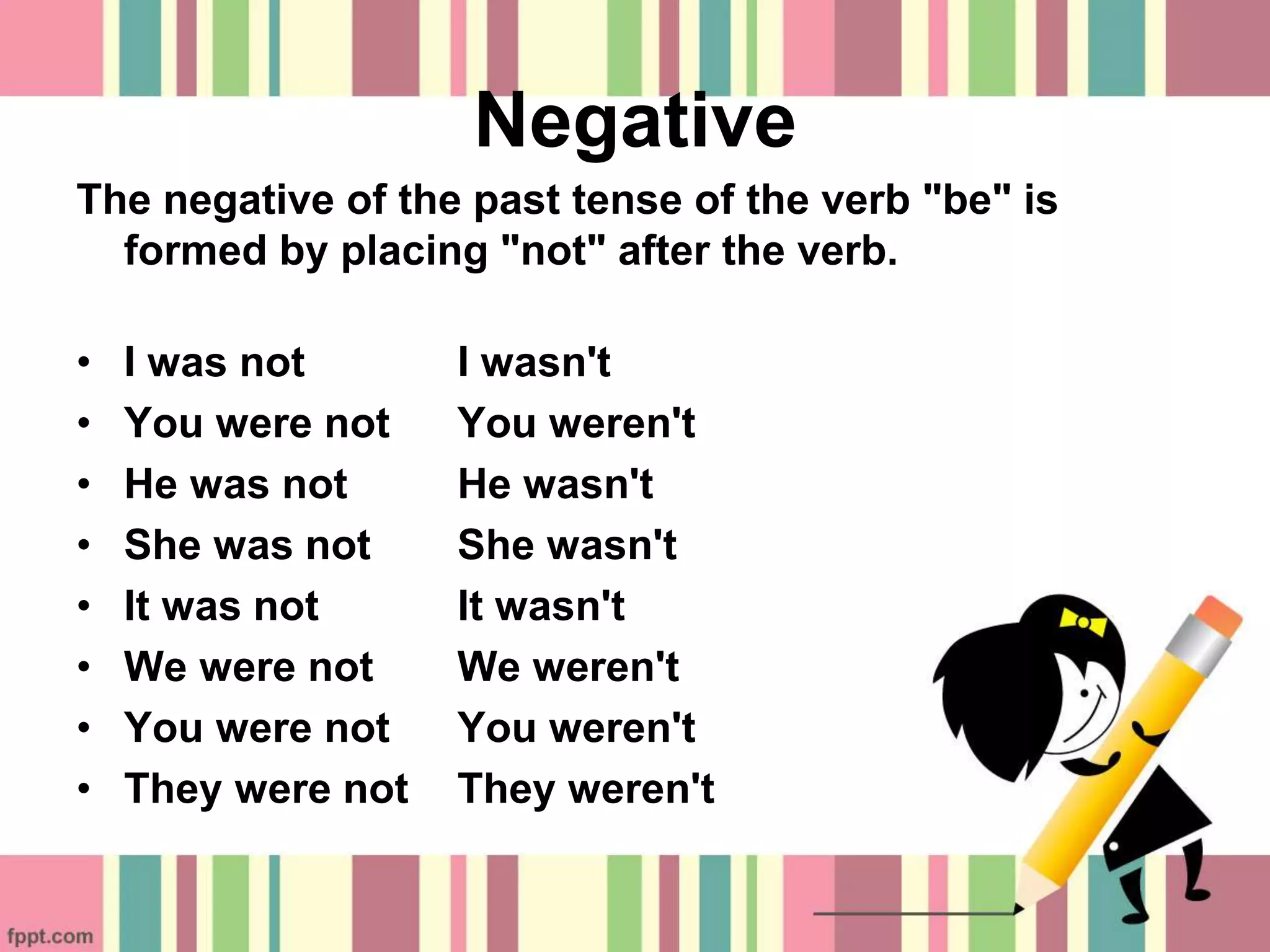 Past tense verb to be | PPTX
