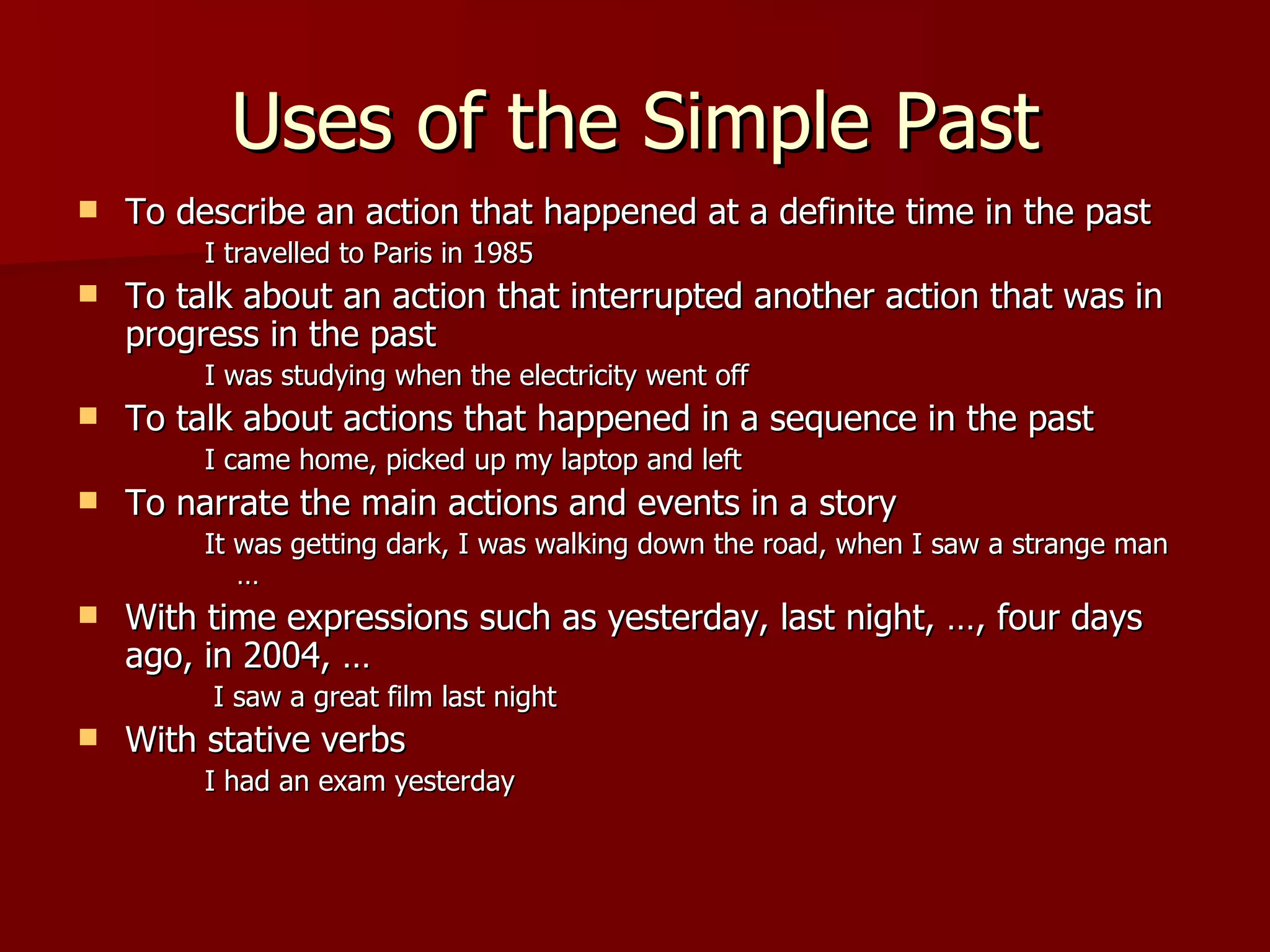 Past tenses | PPT