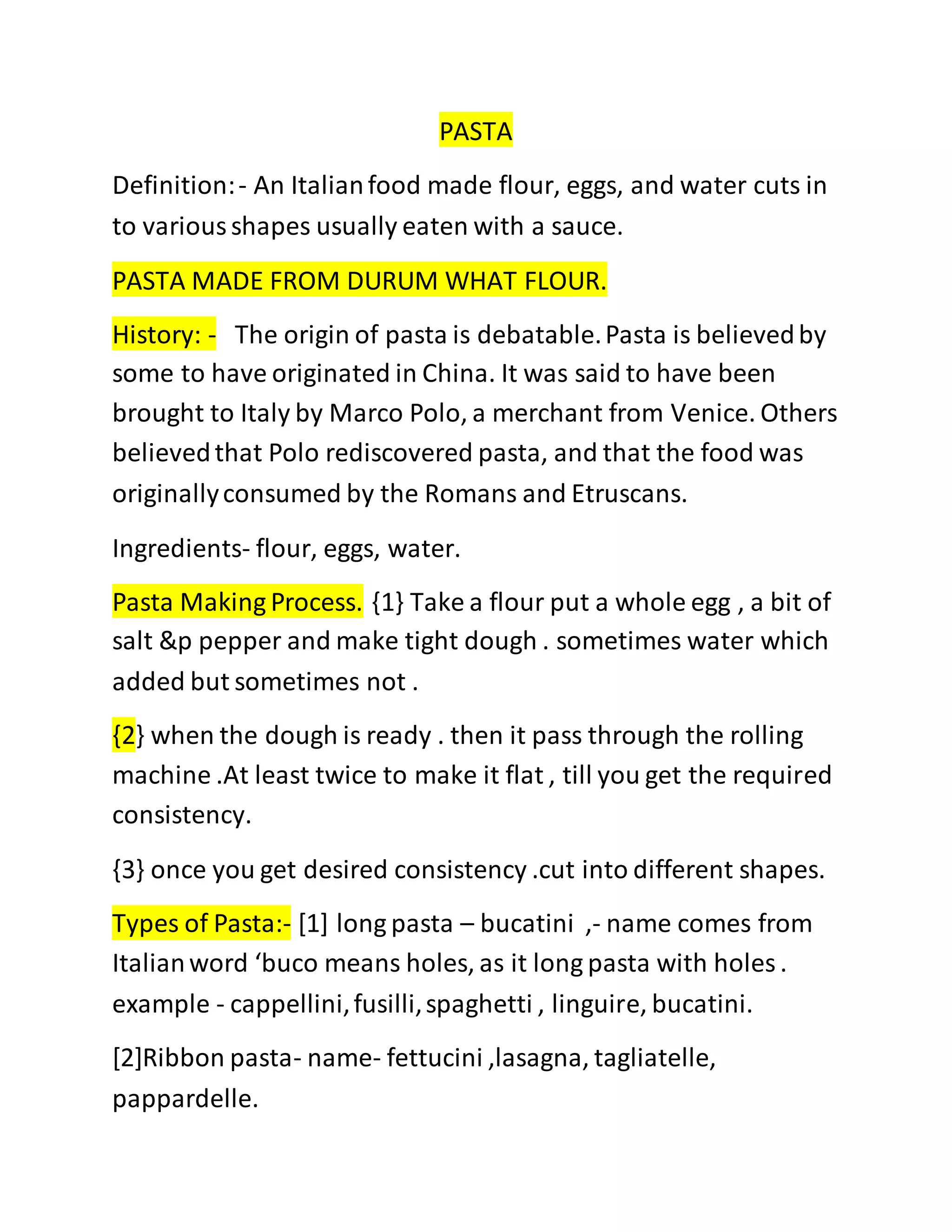 Pasta | DOCX