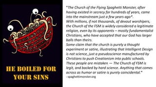 Flying Spaghetti Monster | PPTX | Christianity | Religion & Spirituality