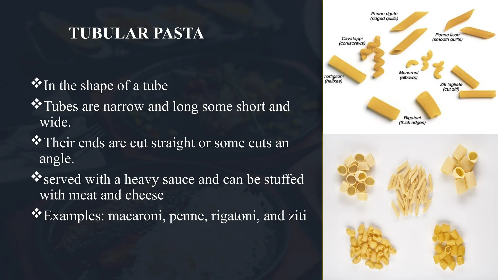 Pasta, types, ingredients, mixing operation, extrusion, importance ...