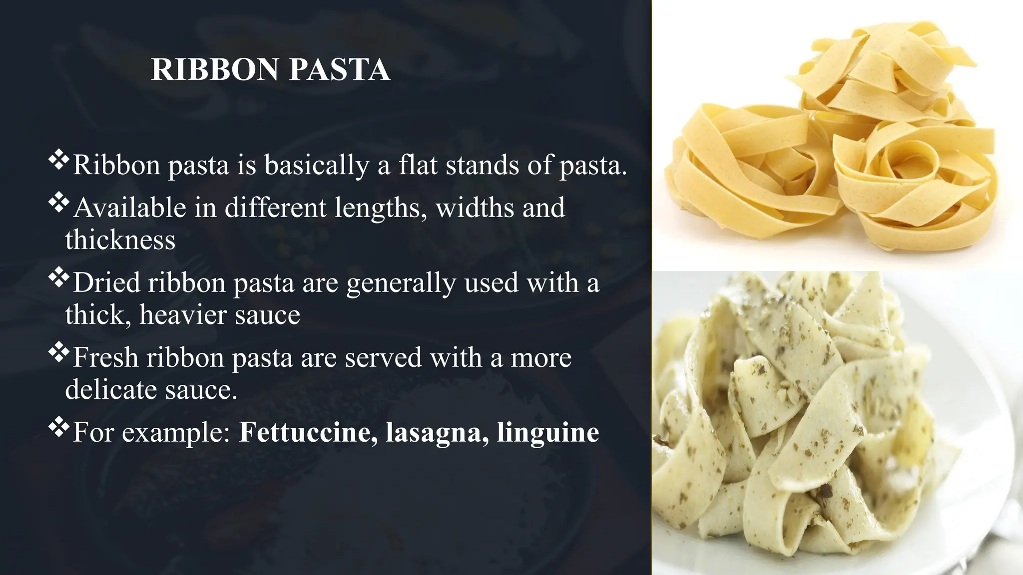 Pasta, types, ingredients, mixing operation, extrusion, importance ...