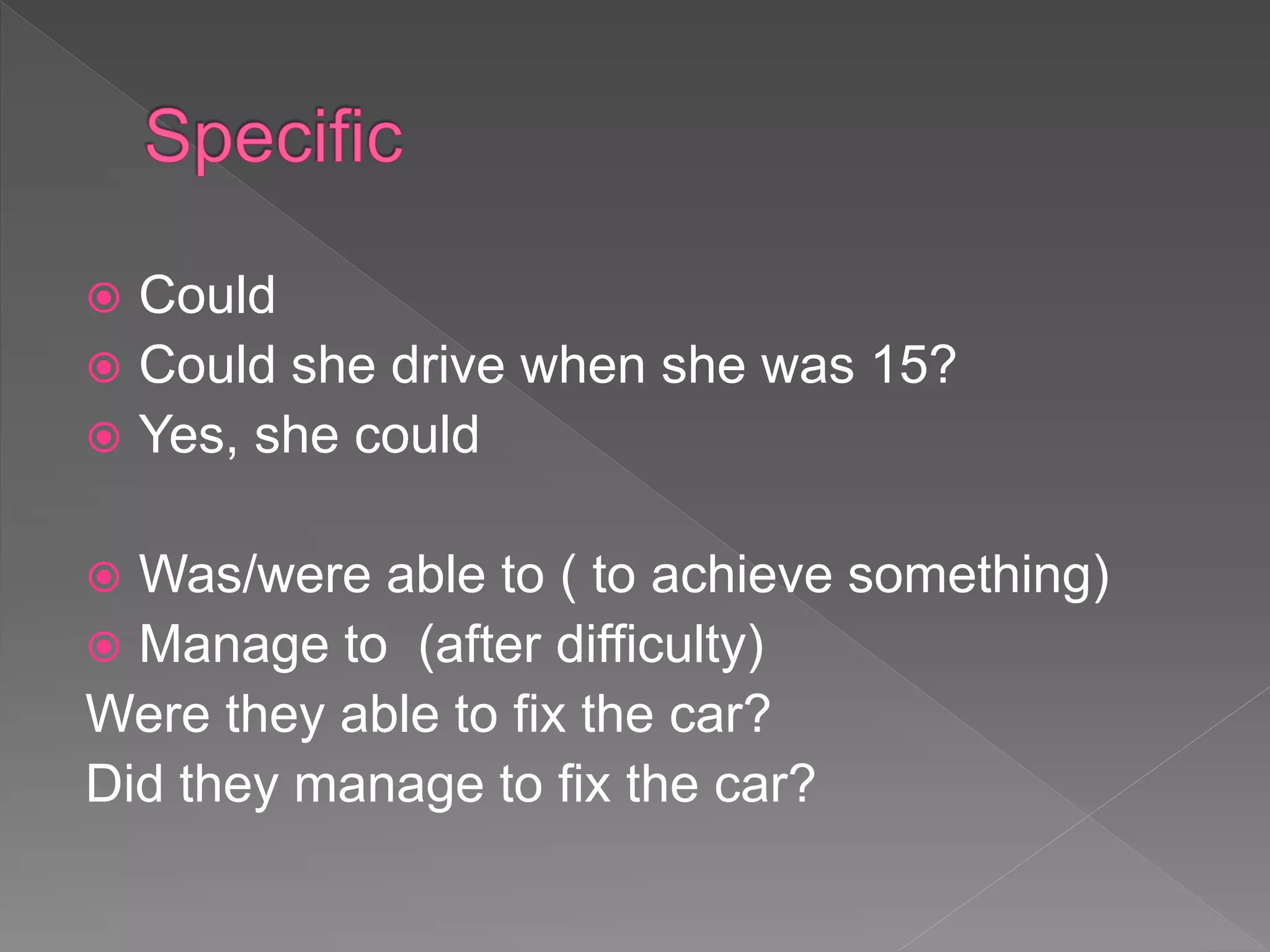 Past ability | PPT