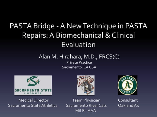 PASTA Bridge - A New Technique in PASTA Repairs: A Biomechanical ...