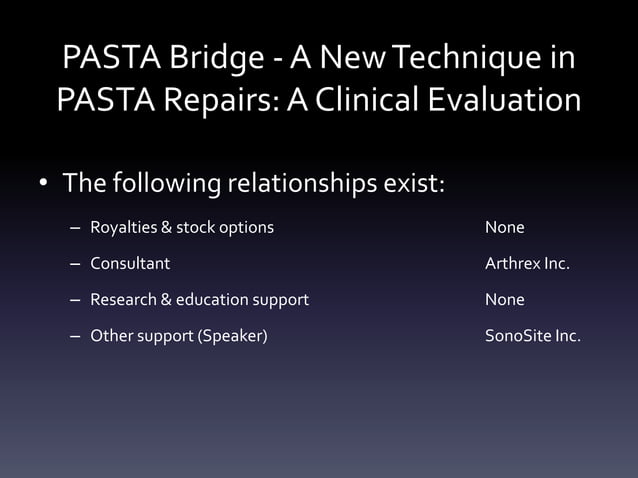 PASTA Bridge - A New Technique in PASTA Repairs: A Clinical Evaluation ...