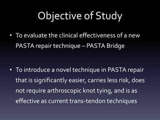 PASTA Bridge - A New Technique in PASTA Repairs: A Clinical Evaluation ...