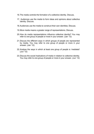 Collective Identity: Past and possible exam questions | DOC