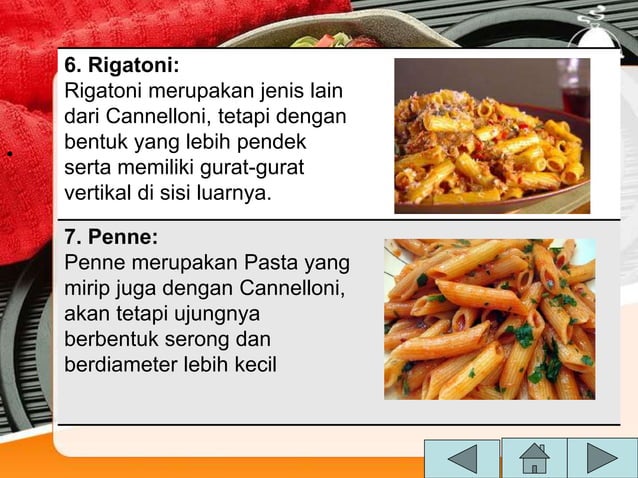 slide show milik nina kurnia , mengenai mteri pasta | PPTX