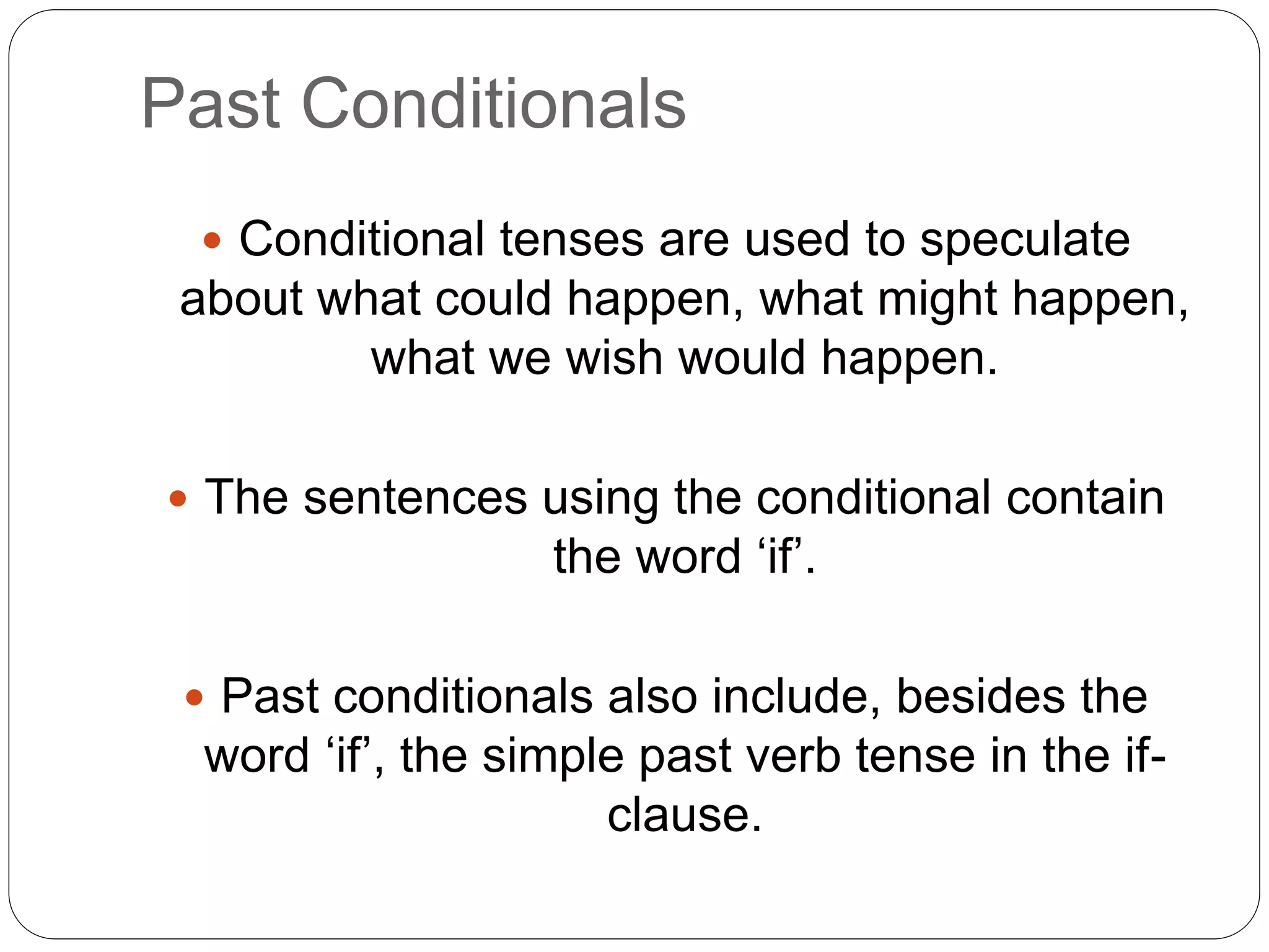 Past conditionals | PPTX