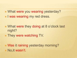 The Past Continuous Tense | PPTX