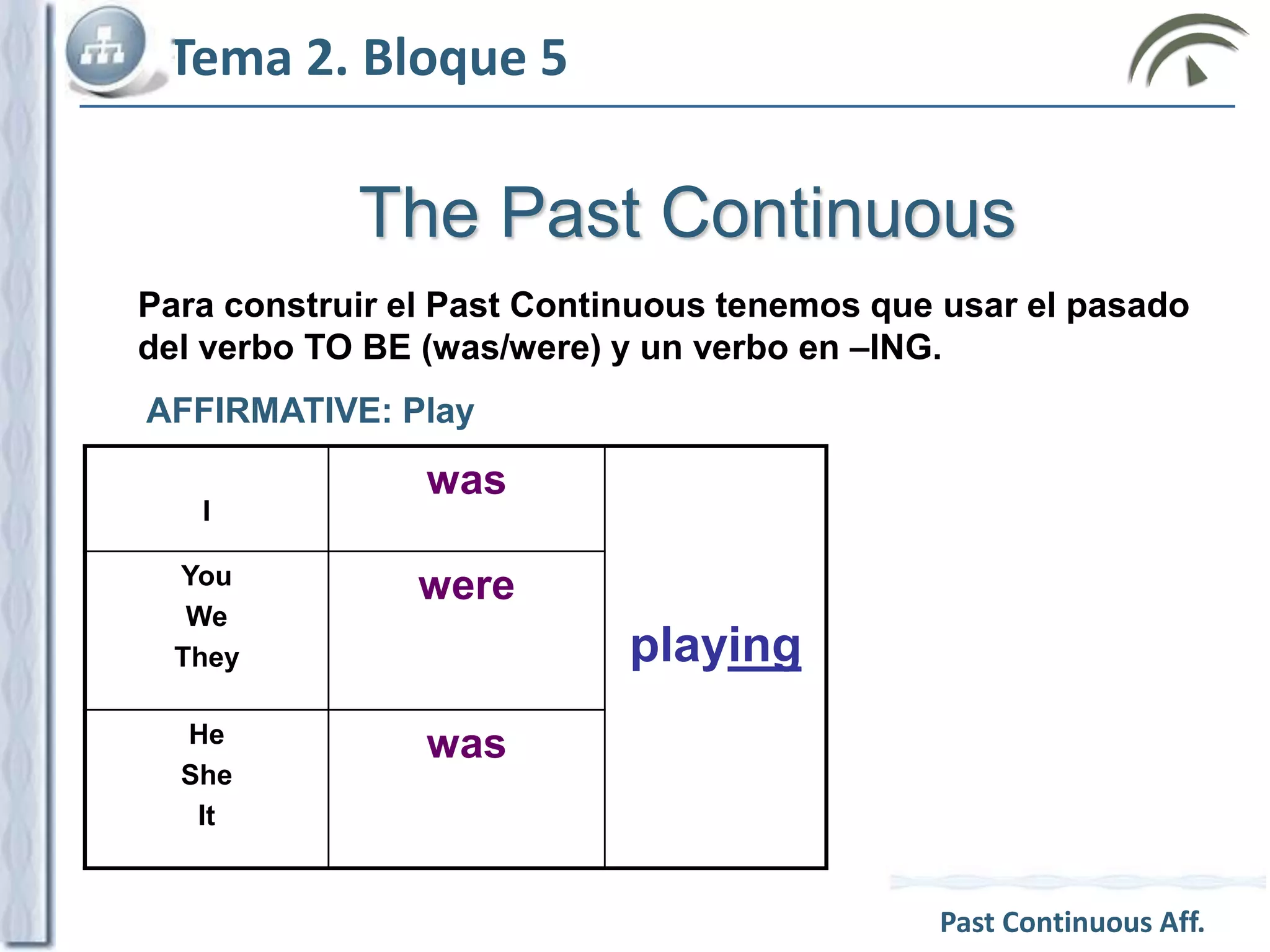 Past Continuous Affirmative | PPT