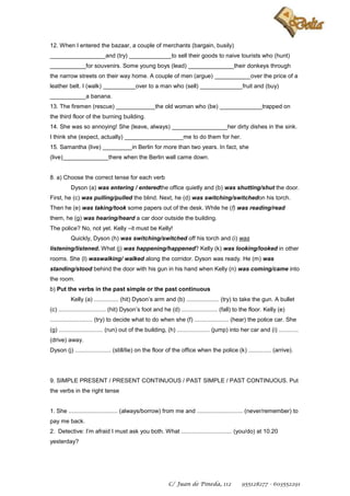 Past continuous | PDF