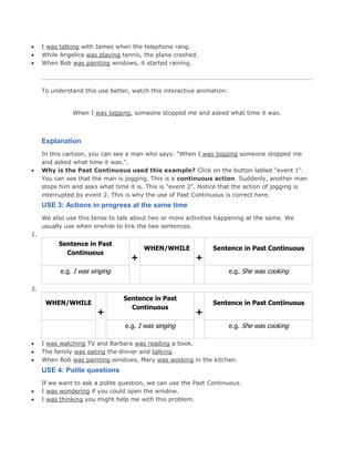 Past continuous | PDF