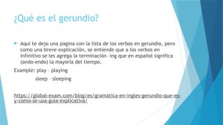 Presentación Past Continuous ingles/español | PPTX