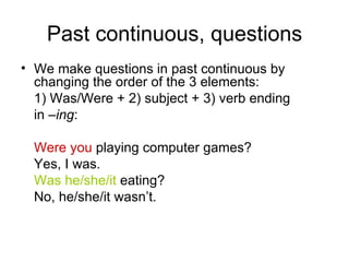 Past continuous 3reso | PPT