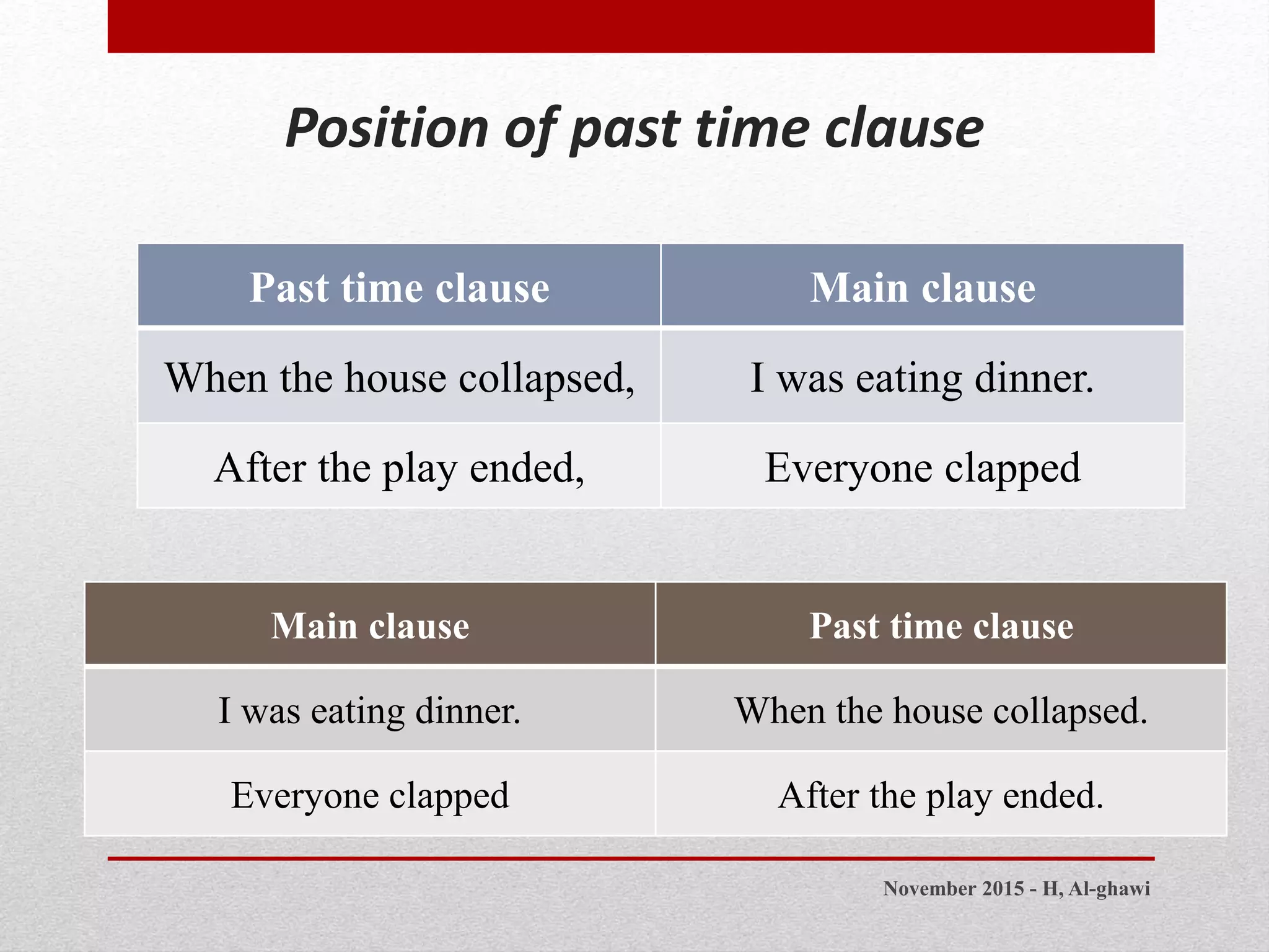 Past continuous and past time clause | PPTX