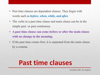 Past continuous and past time clause | PPTX